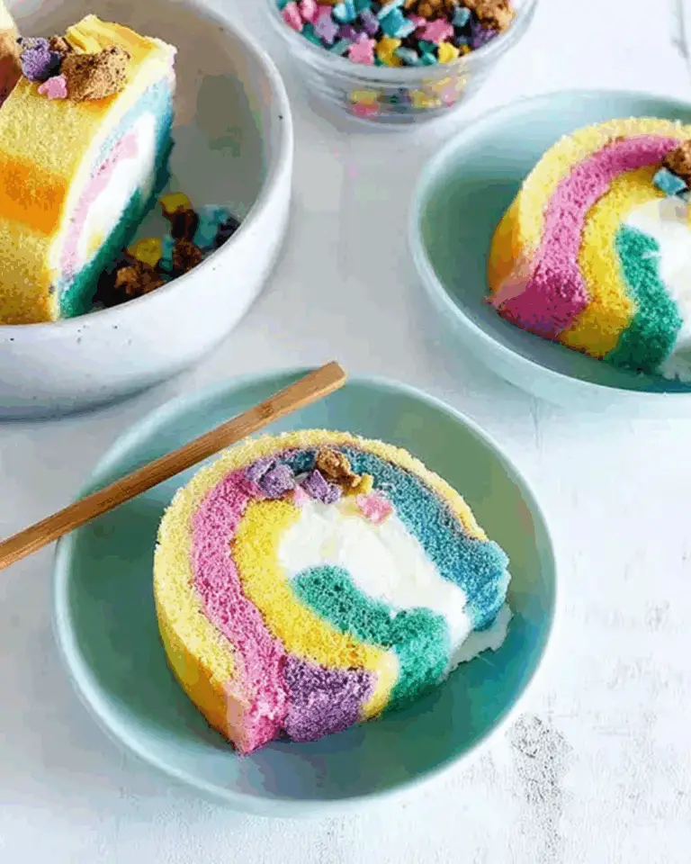Rainbow Roll Cake Recipe – Best Colorful Cake Roll (2025)